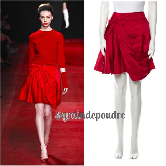 Nina Ricci | Skirts | Rare Nina Ricci Paris Fw 23 Cherry Red Duchess ...